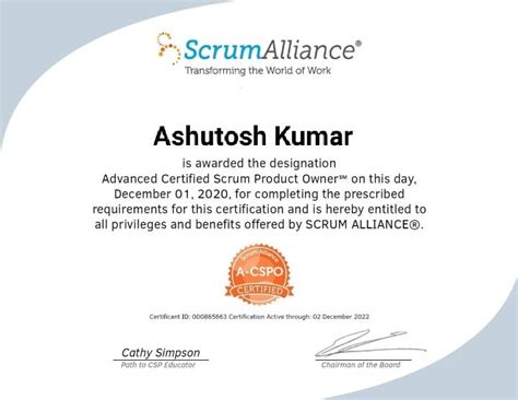 Ashutosh Kumar Csm® Pmp® Safe® Cspo Acspo On Linkedin Accomplished One More