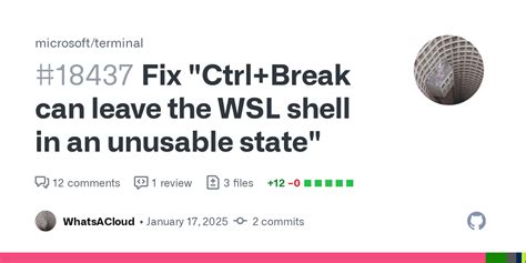 Fix Ctrl Break Can Leave The Wsl Shell In An Unusable State By Whatsacloud · Pull Request