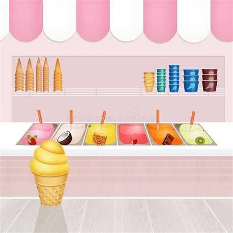 Eisdiele Stock Abbildung Illustration Von Nachtisch 118305305