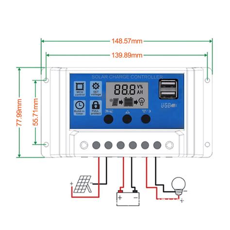 PowMR 30A PWM Solar Panel Battery Charge Controller 12V 24V LK Tronics