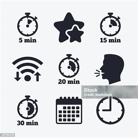 Ikon Timer Simbol Stopwatch Lima Menit Ilustrasi Stok Unduh Gambar