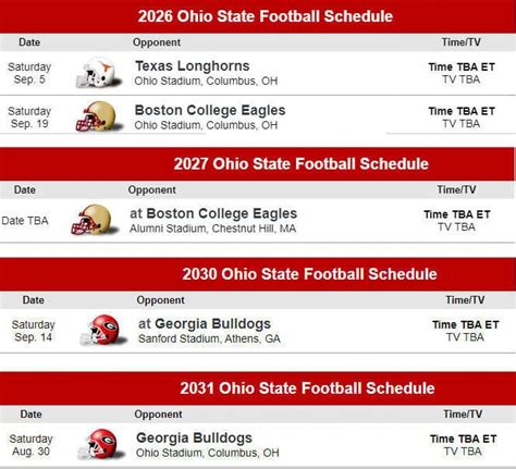 Ohio State Football 2026 Schedule