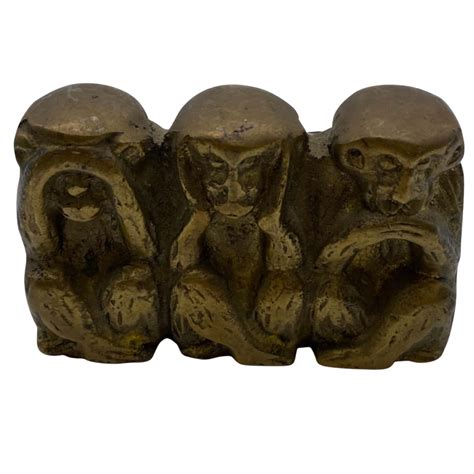 Retro Three Wise Monkeys Bronze Statue 8 X 55cms