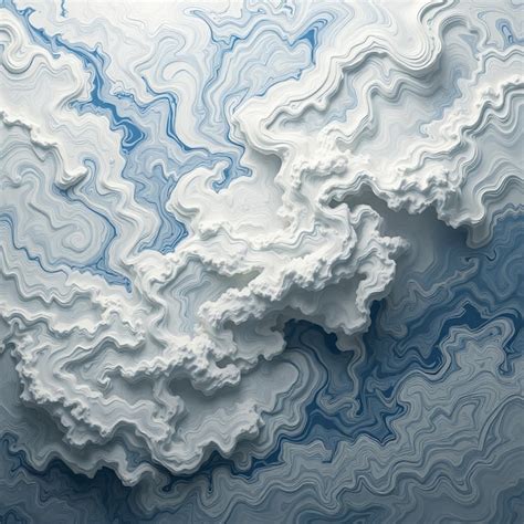 A Blue And White Cloud That Is Reflecting The Blue Sky Premium Ai
