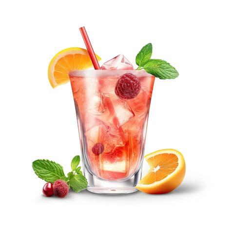 Premium Photo Fresh Cocktail Isolated On White Background