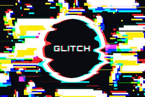 텍스트가 있는 글리치 스타일의 추상적 배경입니다 다채로운 Tv 왜곡 효과 글리치 원 프레임 Vhs 화면 디지털 노이즈 배너 프로모션 파티 초대 등에 이상적입니다 벡터