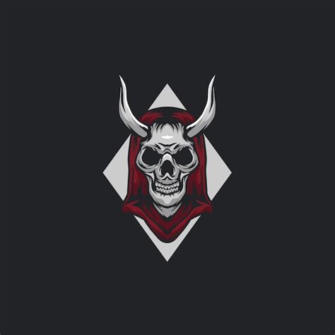 Women Devil Mascot Logo Template Premium Vector