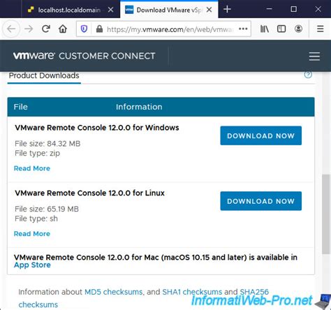 Présentation de la console VMRC VMware Remote Console permettant de