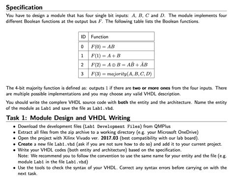 Solved Restriction Only The Following Vhdl Packages And