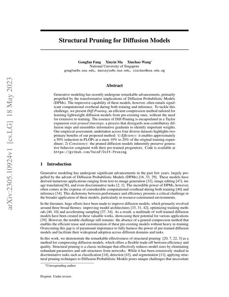 PDF Structural Pruning For Diffusion Models