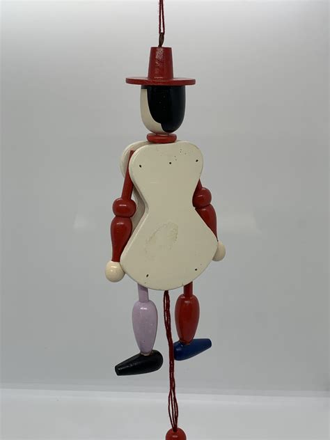 Wooden Hanging Pull String Doll Toy Cm Vintage Keepsakes