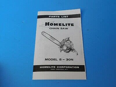 Homelite Model 5 30 Parts List Manual Box 2926 A Ebay