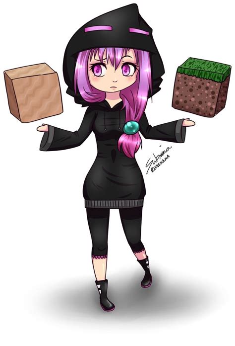 Endergirl Minecraft Anime Art Enderman Women