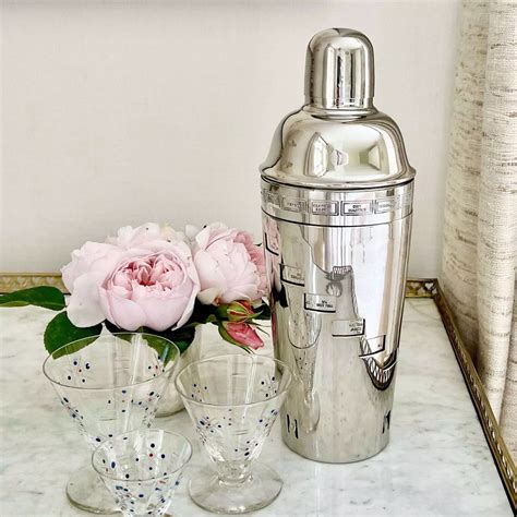 English Art Deco Dial A Recipe Cocktail Shaker In Antique Cocktail Shakers
