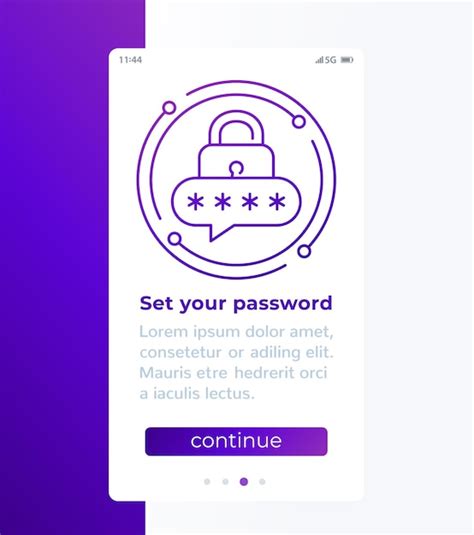 Premium Vector Set Your Password Mobile Banner With Line Icon