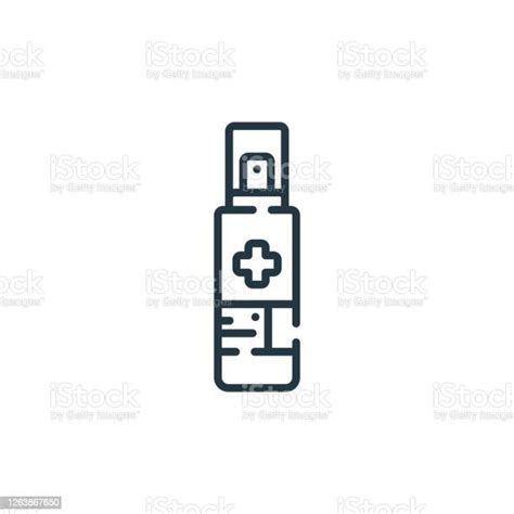 흰색 배경에 격리 된 손 소독제 벡터 아이콘 웹 사이트 디자인 및 모바일 앱 개발을위한 개요 얇은 라인 손 소독제 아이콘 얇은 선 손 소독제 개요 아이콘 벡터 건강관리와