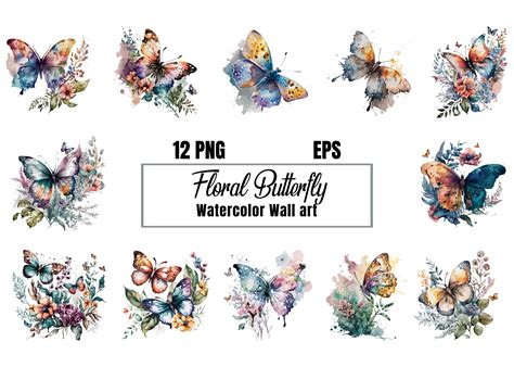Watercolor Floral Butterfly Bundle Graphic By Graphicswizard · Creative