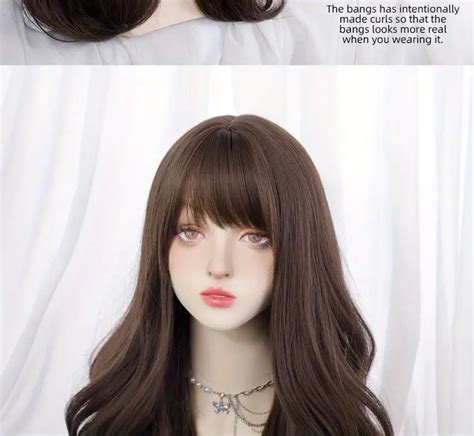 나비 헤어컷 웨이브 숄더 길이 헤어 윙스 뱅스 컬리 합성 코스프레 파티 데일리 여성용 가발 소녀 음악 페스티 Temu Republic Of Korea