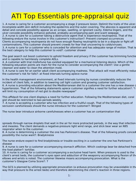 Ati Capstone Fundamentals Pre Assessment Quiz Questions And Answers 2024 2025 Ati Capstone