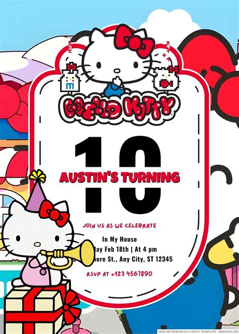 Free Hello Kitty Birthday Invitation Templates Hello Kitty Birthday