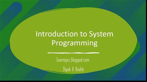 Lecture 2 Introduction Of System Programming YouTube
