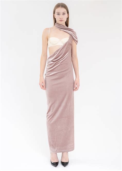 Nude Round Shoulder Dress 017 Shop