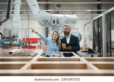 Female Engineer Male Project Manager Standing Stock Photo Shutterstock