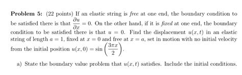Solved Problem Points If An Elastic String Is Free Chegg