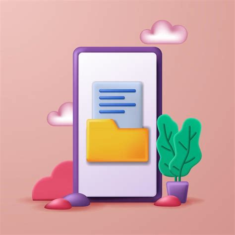 3d File Data Folder Archive Modern Organize Directory Computer Desktop