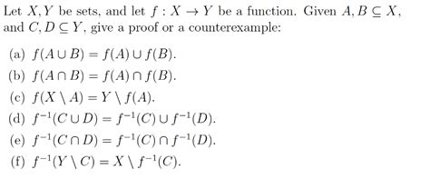 Solved Let X Y Be Sets And Let F X → Y Be A Function