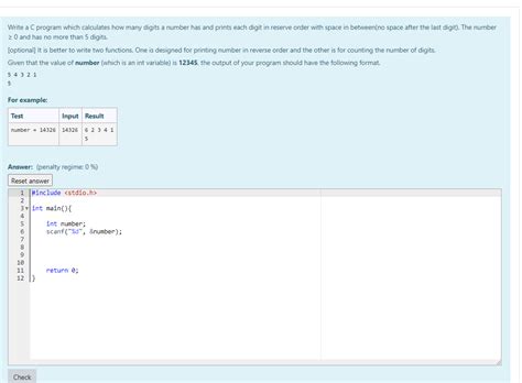 Solved Write A C Program Which Calculates How Many Digits A