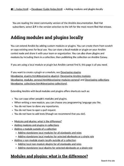 Adding Ansible Modules And Plugins Locally Pdf