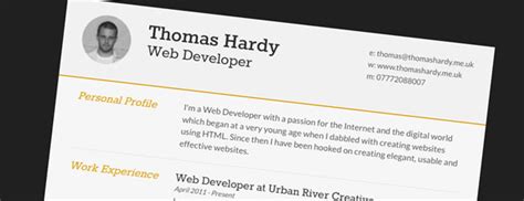 10 Responsive HTML Resume CV Templates Smashfreakz
