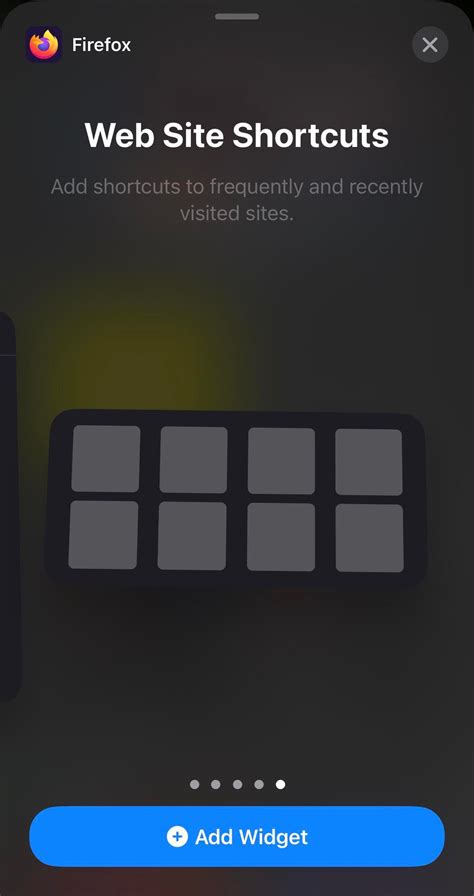 Firefox Web Site Shortcuts Widget Not Visible Anyone Else Rios