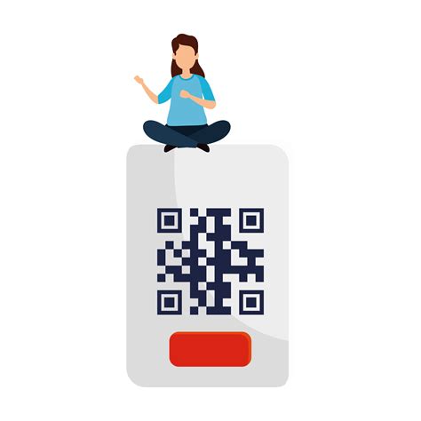 Woman With Qr Code Isolated Icon 1908155 Vector Art At Vecteezy