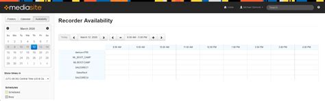 Recording A Room With Schedules → Calendar And Availability Mediasite U