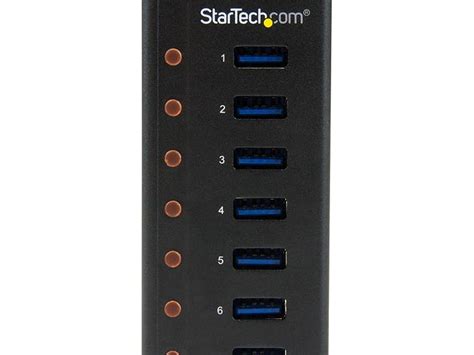 Amazon Com StarTech Com 7 Port USB 3 0 Hub 5 Gbps Metal Enclosure Desktop Or Wall