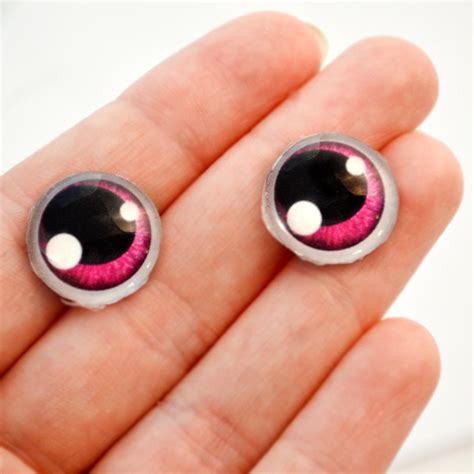Pink Anime Glass Doll Eyes With Shines Handmade Glass Eyes