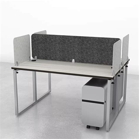 Modular Desking System With Acoustic Desk Dividers Seats 2