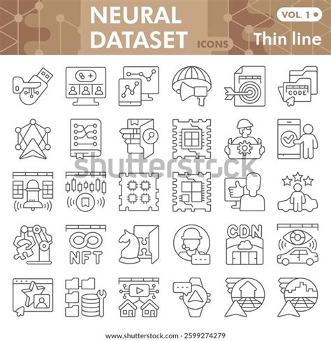 Neural Dataset Symbols Collection Sketches Deep Stock Vector Royalty Free 2599274279