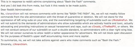 On Bash The Fash And Threats From Reddit Admins Bash The Fash Know Your Meme