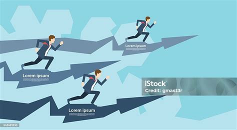 사업가들 모둠을 작동시간을 팀 리더에게 화살표 경쟁 컨셉입니다 개념에 대한 스톡 벡터 아트 및 기타 이미지 개념 개념과 주제 경영자 Istock