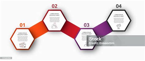 육각형 이 4인 벡터 인포그래픽 네 개의 다이어그램 그래프 순서도 타임 라인 마케팅 프리젠 테이션에 사용됩니다 개념에 대한 스톡 벡터 아트 및 기타 이미지 Istock