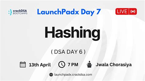 Hashing Dsa Launchpadx Crackdsa Jwala Chorasiya Youtube
