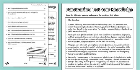 Punctuation Test Your Knowledge Activity Sheet Twinkl