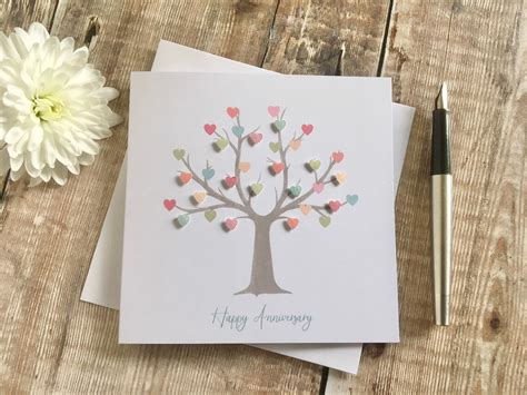 Tree Of Life Card Personalised Tree Card With Embellished Etsy
