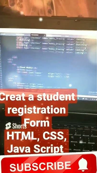 how can i create my own ragistration form website with html cssandjava