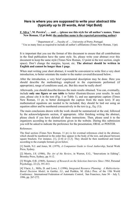 Here Is Where You Are Supposed To Write Your Abstract Title