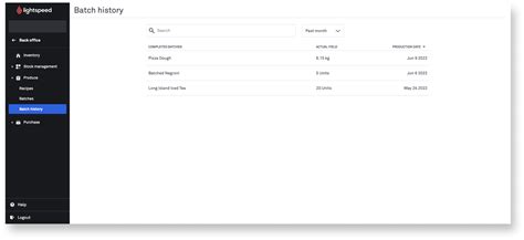 Batch History Lightspeed Restaurant K Series