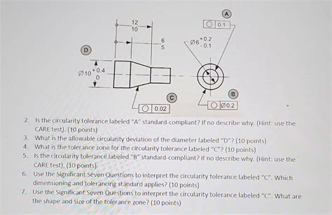 Solved 2 Is The Circularity Tolerance Labeled A